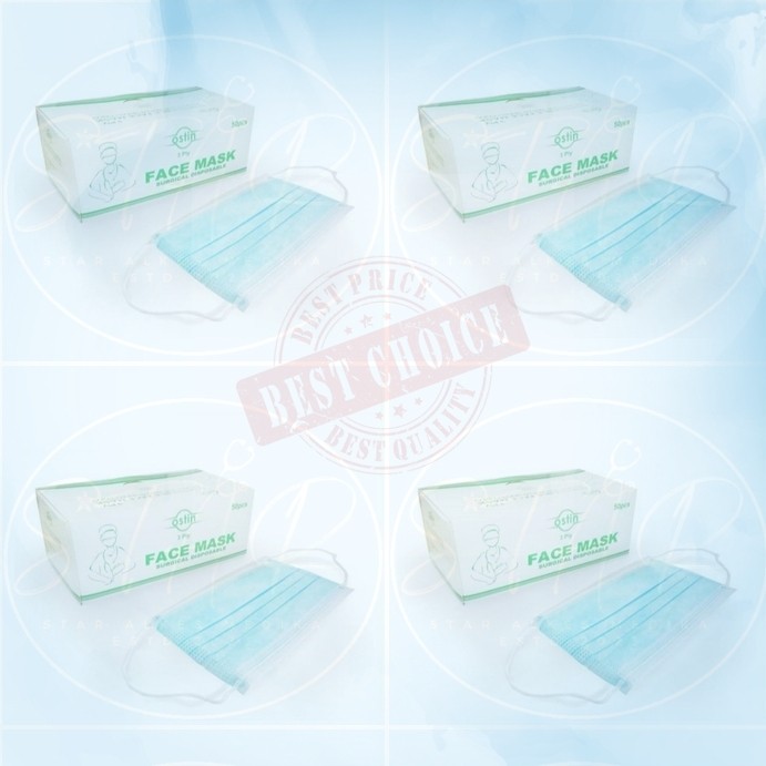 Masker Medis 3 PLY I Masker Ostin isi 50 - Star Alkes Medika